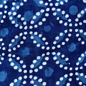 Indigo/dabu/blue Block Prints Fabric Hand Printed Indian Fabric Natural ...