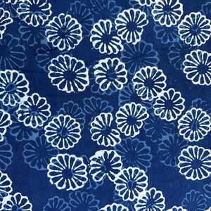 Indigo/dabu/blue Block Prints Fabric Hand Printed Indian Fabric Natural ...