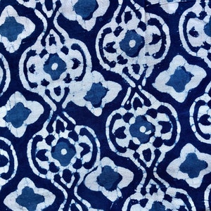 Indigo/dabu/blue Block Prints Fabric Hand Printed Indian Fabric Natural ...