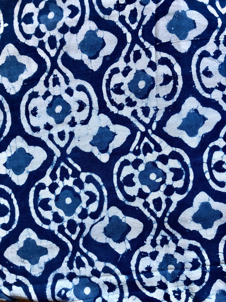 Indigo/dabu/blue Block Prints Fabric Hand Printed Indian - Etsy