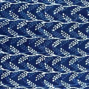 Indigo/dabu/blue Block Prints Fabric Hand Printed Indian Fabric Natural ...