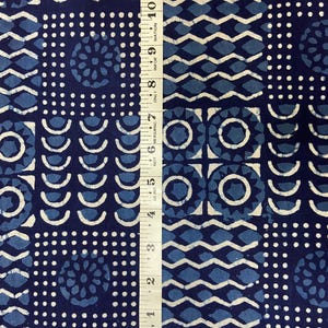 Indigo/dabu/blue Block Prints Fabric Hand Printed Indian Fabric Natural ...