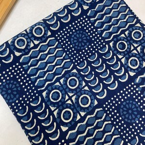Indigo/dabu/blue Block Prints Fabric Hand Printed Indian Fabric Natural ...