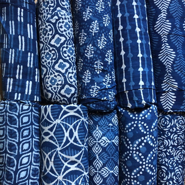 Indigo Print Fabric - Etsy