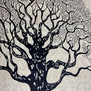 Rectangular Tree of Life Hand Screen Printed Bedsheet With 2 Zipped ...