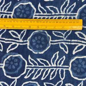 Indigo/dabu/blue Block Print Fabric Hand Printed Indian Fabric Natural ...