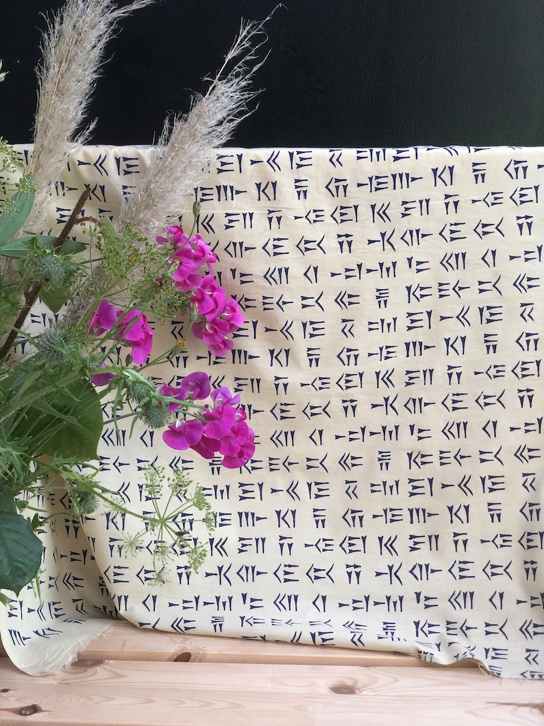 Sumerian Mesopotamian Cuneiform Art Language Vintage Block Print 100% ...