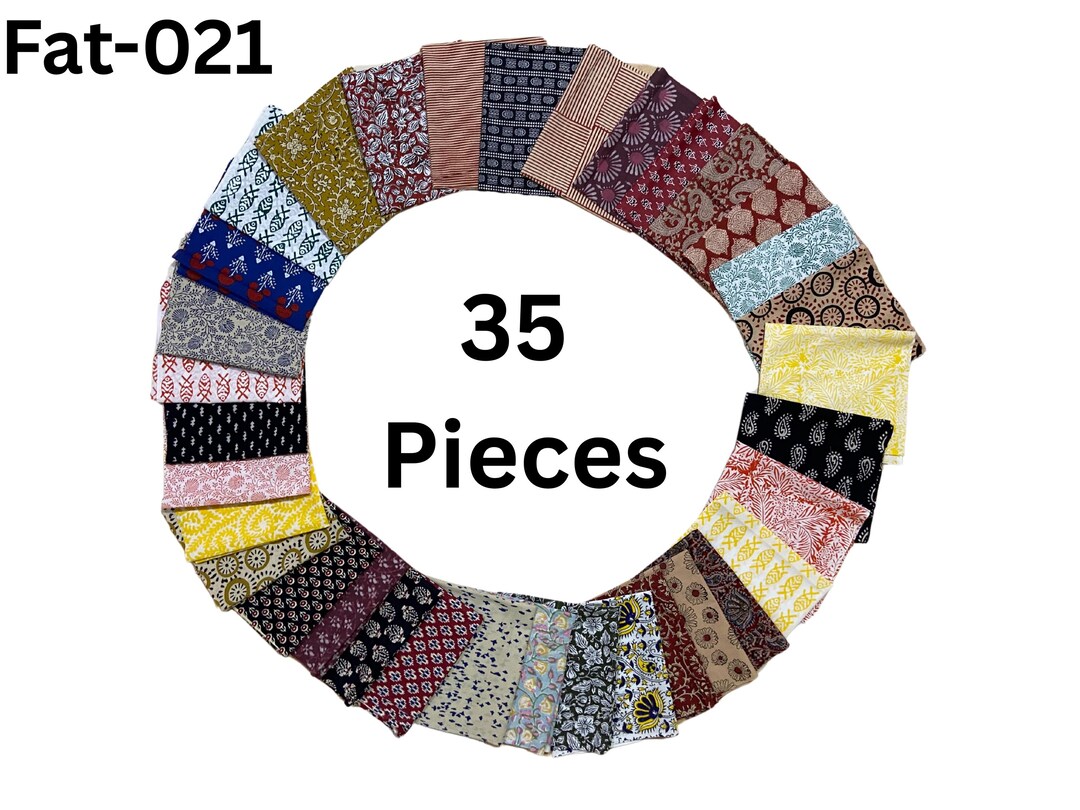 Indigo Cotton Fat Quarters Indian Hand Block Printed Patch - Scrap ...
