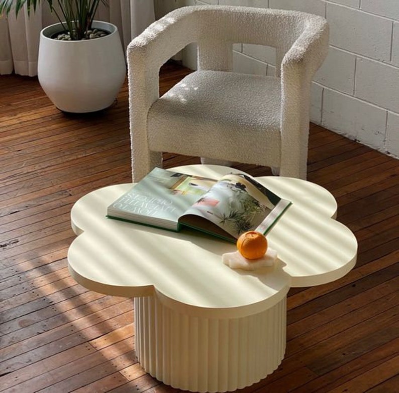Wavy Buttercup Shaped Table Flower Side Table Bed Side Table Cloud ...