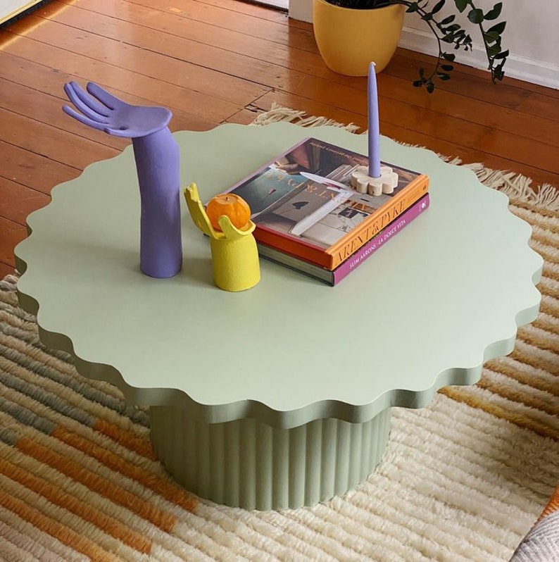 Wavy Buttercup Shaped Table Flower Side Table Bed Side Table Cloud ...