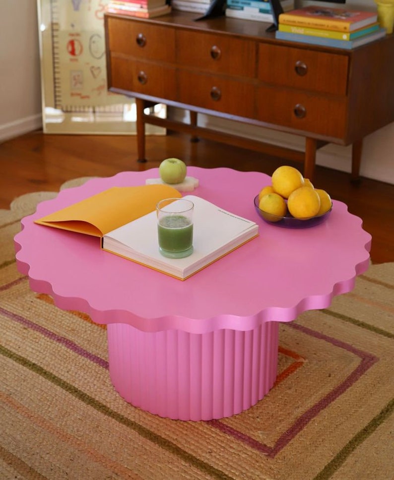 Wavy Buttercup Shaped Table Flower Side Table Bed Side Table Cloud ...