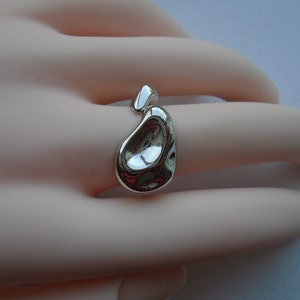 Chunky Irregular Abstract Blob Ring Molten Liquid Metal Drip Silver ...