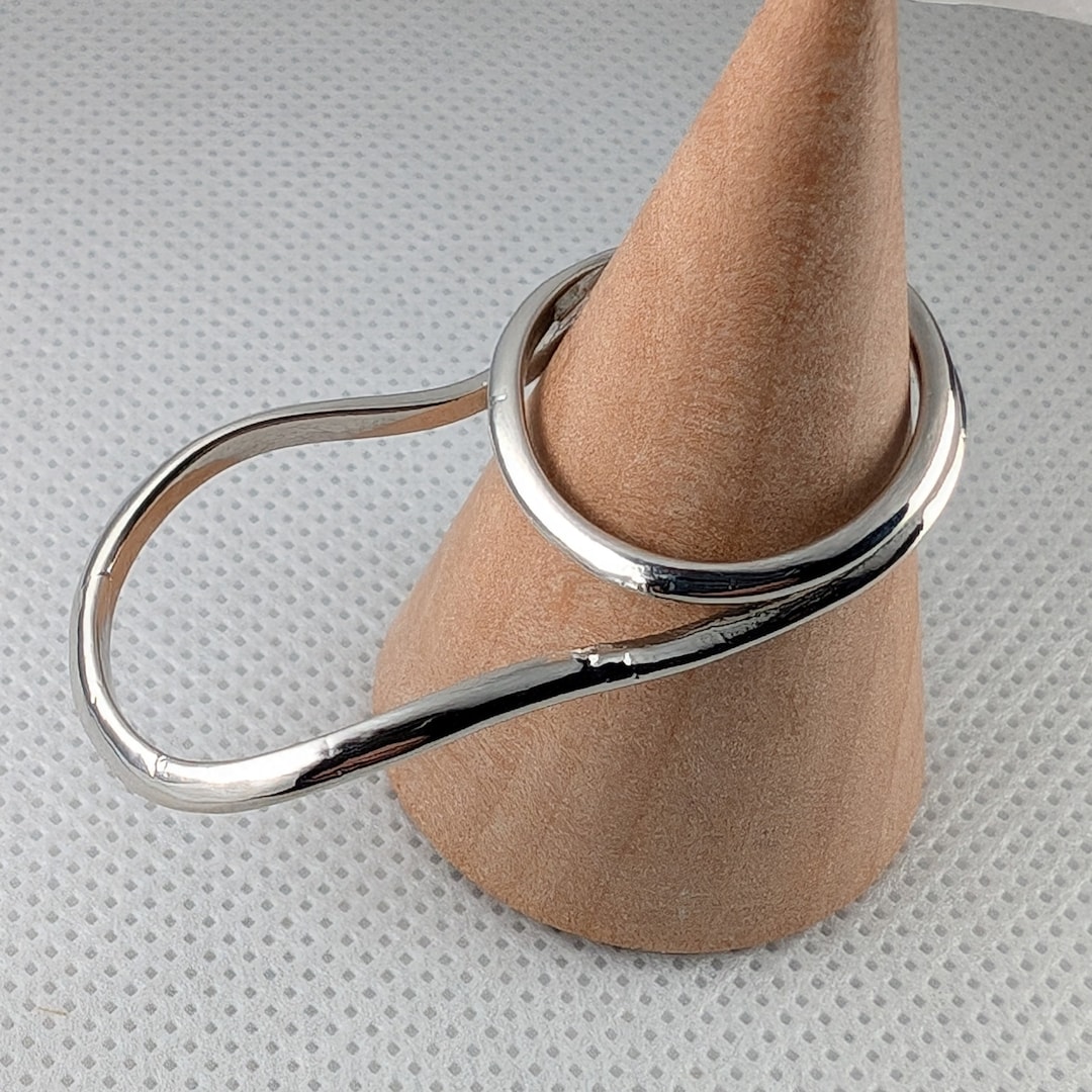 Two Multi Fingers Double Ring Silver Plated Adjustable/resizeable Open ...
