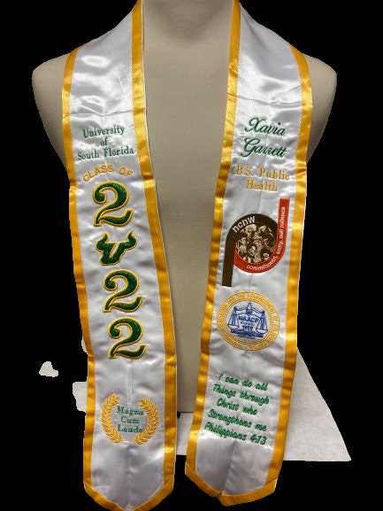 Satin Grad Stole / Custom Embroidered Grad Stole/ Graduation / Custom ...