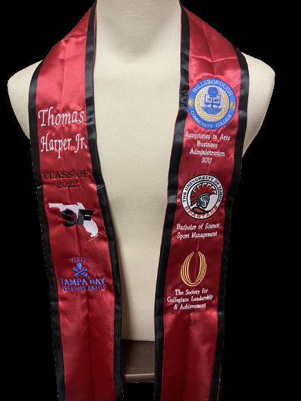 Satin Grad Stole / Custom Embroidered Grad Stole/ Graduation / Custom ...