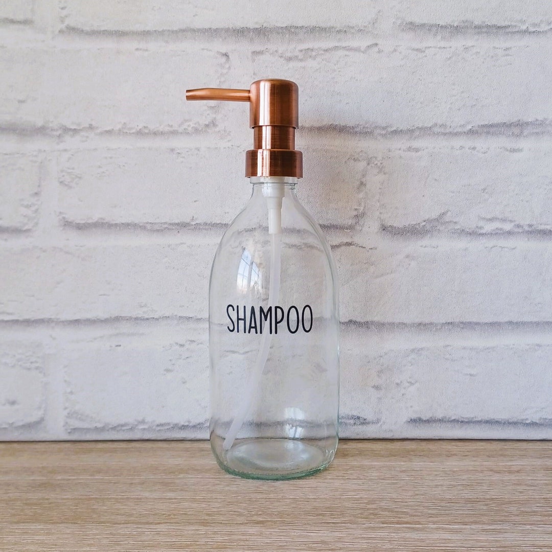 500ml Single Clear Glass Shampoo Refillable Reuse Bottle - Etsy