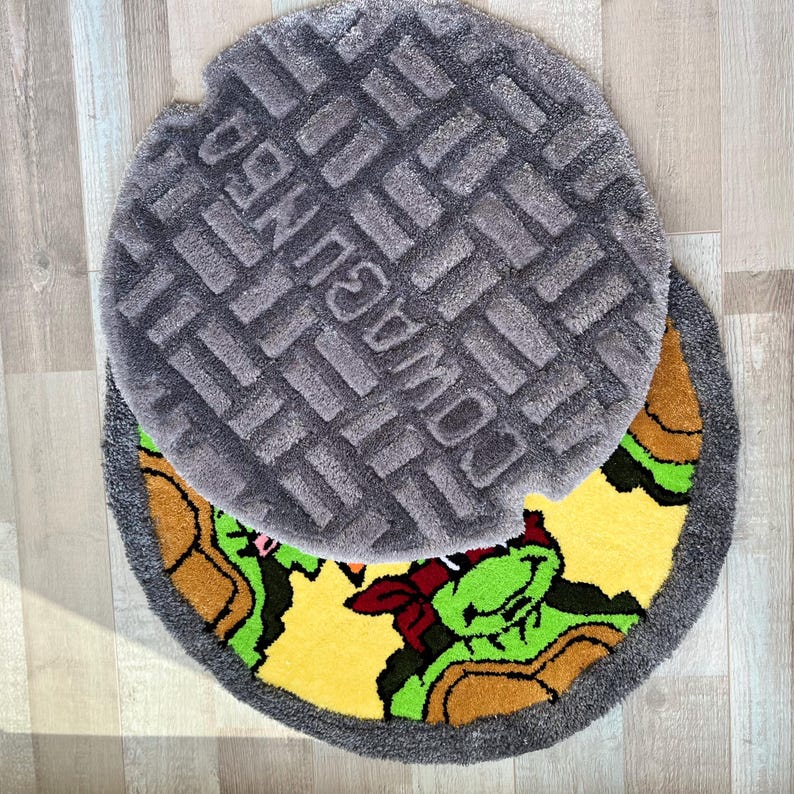Handmade Cartoon Turtles Rug: Hero Turtles Gaming Room Decor - Etsy