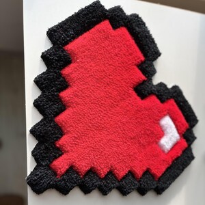 Pixel Heart Rug – Handmade Tufted Heart Accent Carpet – Ready to Ship ...