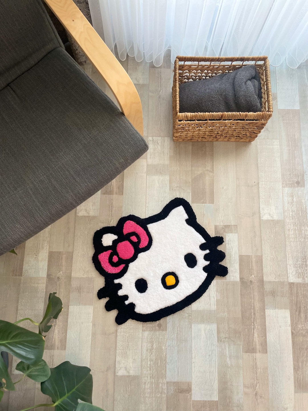 Cute Cat Tufted Rug, Handmade Decorative Rug for Kids Room, Animal ...