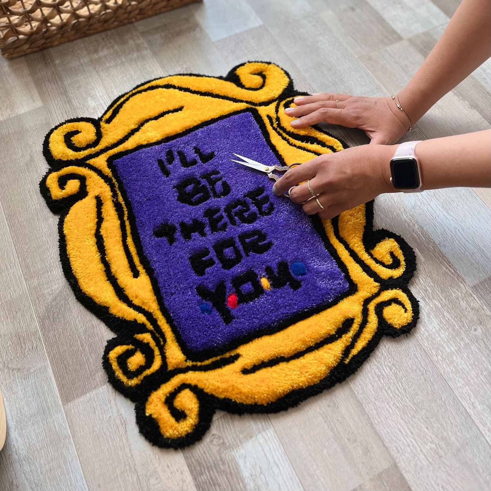 Friends Monica Peephole Frame Rug – Handmade Tufted Rug, Iconic Wall ...
