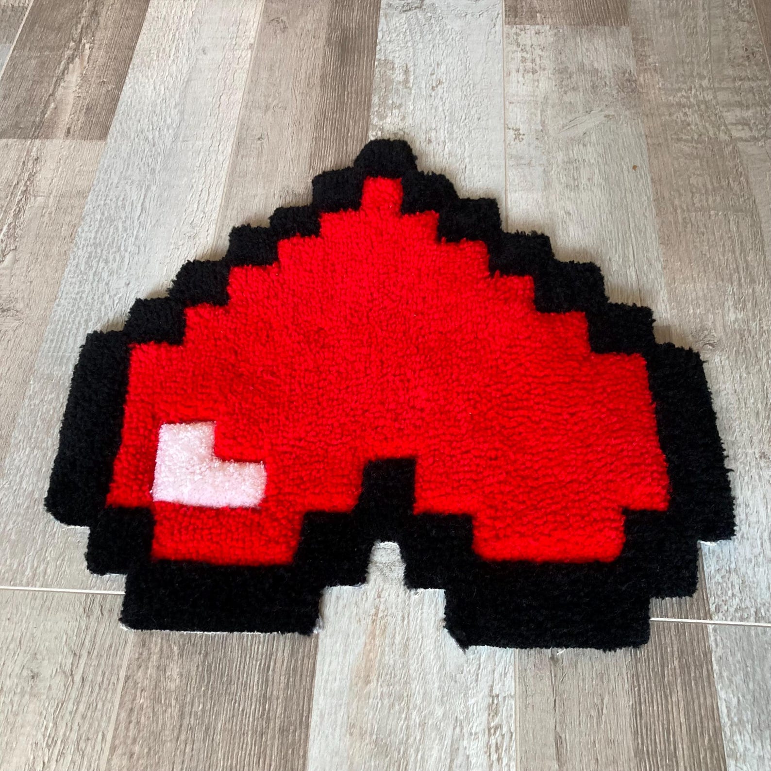 Handmade Pixel Heart Tufted Rug – Cute Valentine Gift for Girlfriend ...
