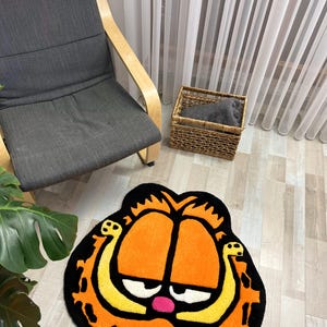 Orange Cat Tufted Rug / Custom Rug, Handmade Rug, Soft & Fluffy ...