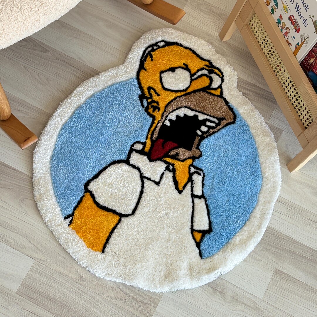 Handmade Funny Cartoon Guy Rug – Custom Tufted Fluffy Rug for Teens ...