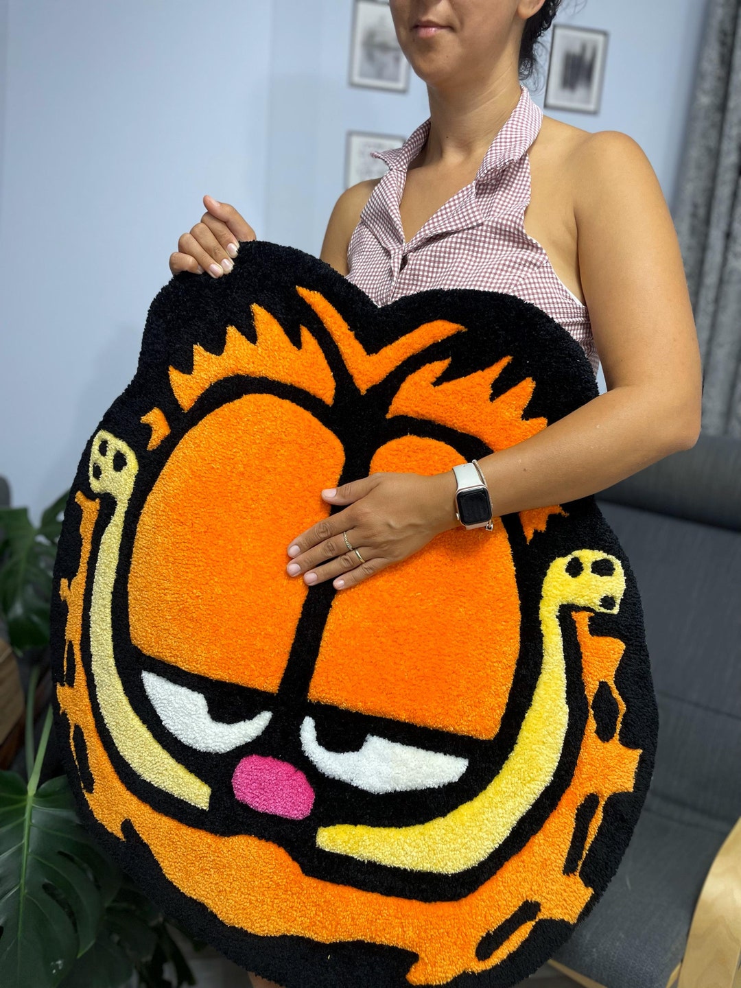 Orange Cat Tufted Rug / Custom Rug, Handmade Rug, Soft & Fluffy ...