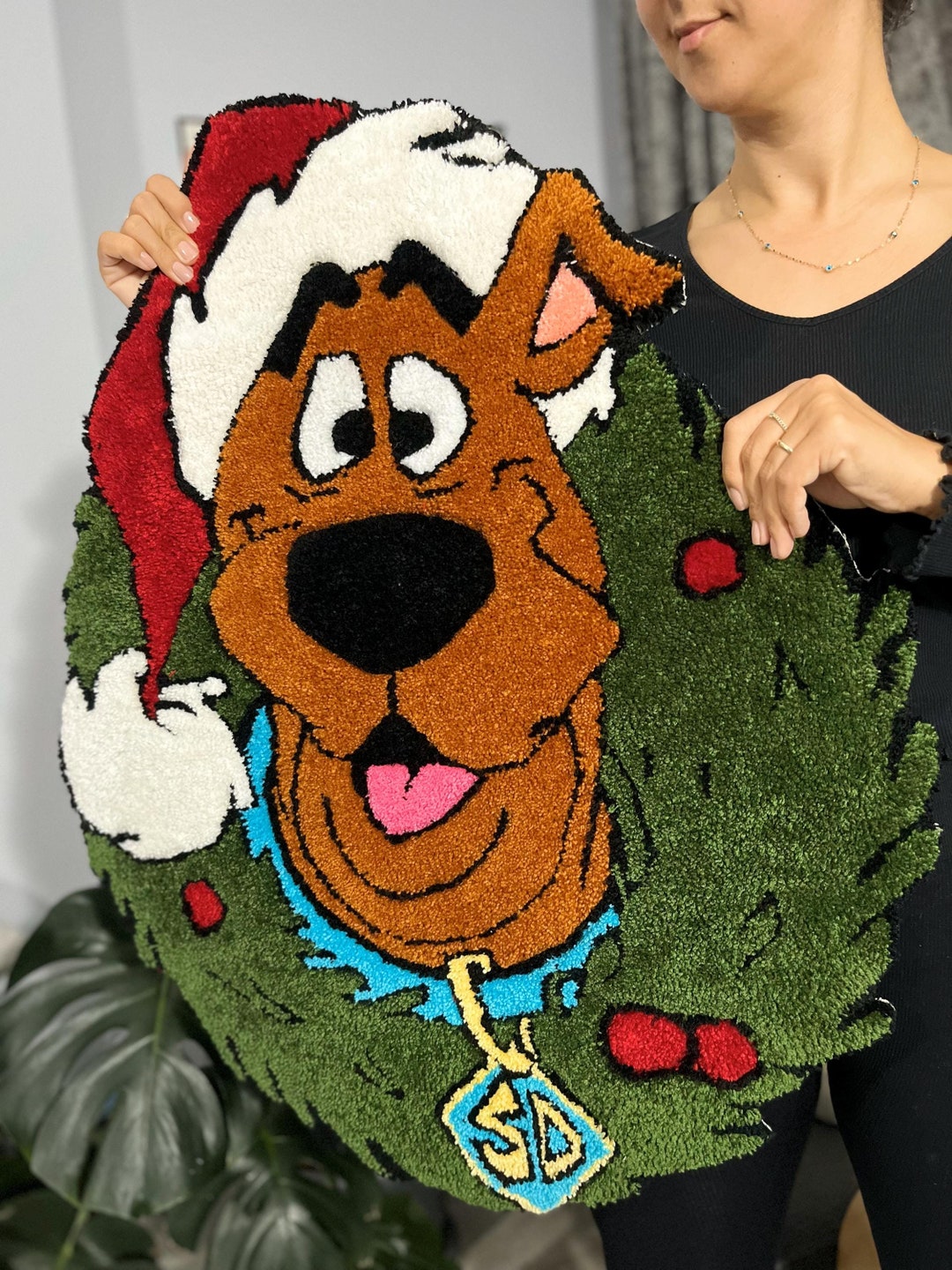 Funny Dog Tufted Rug / Handmade Rug, Fluffy & Soft, Dog Portrait ...