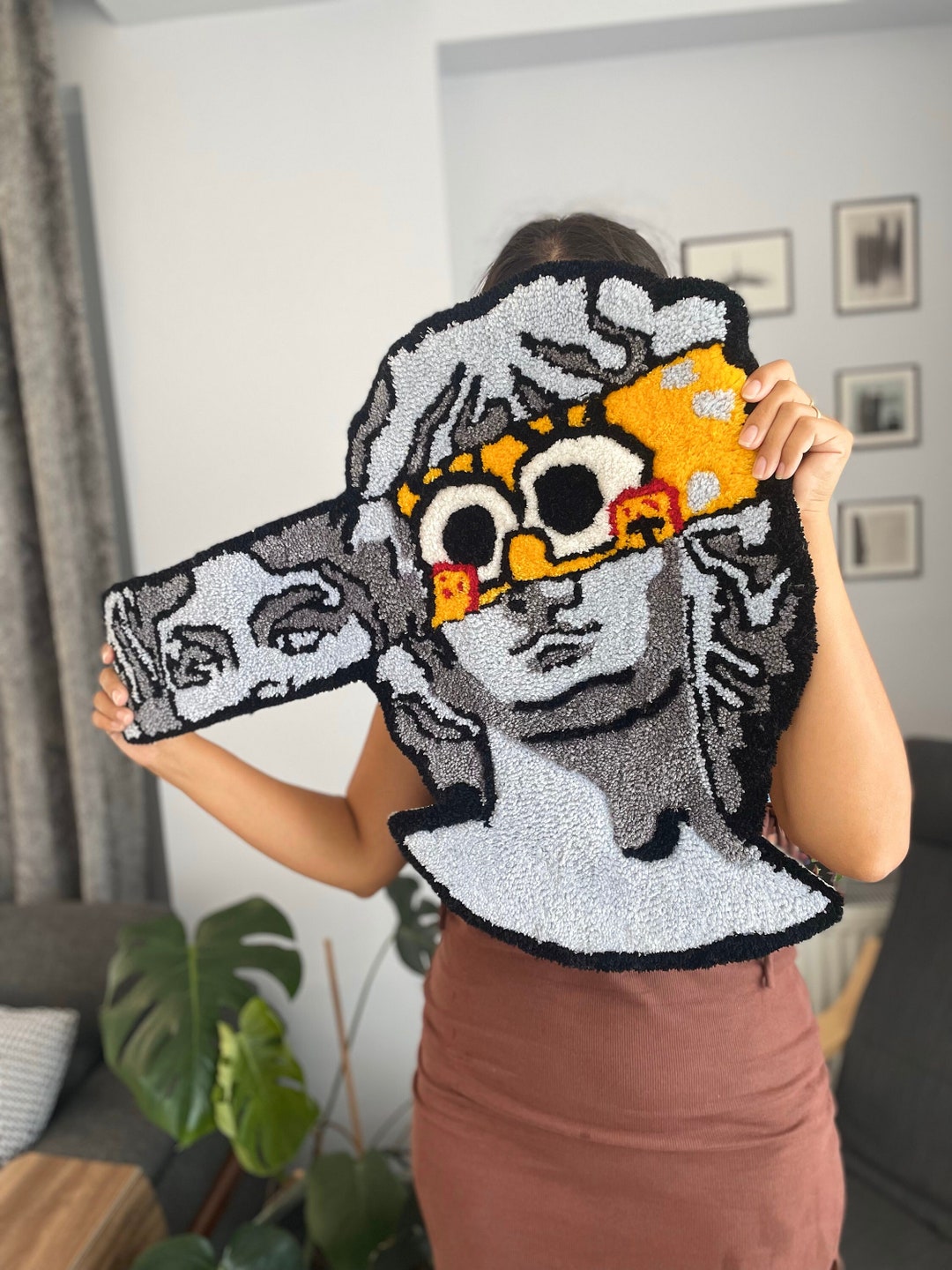 Spongebob's Eyes Handmade Tufted Rug, Handmade Custom Rug, Gifts for ...