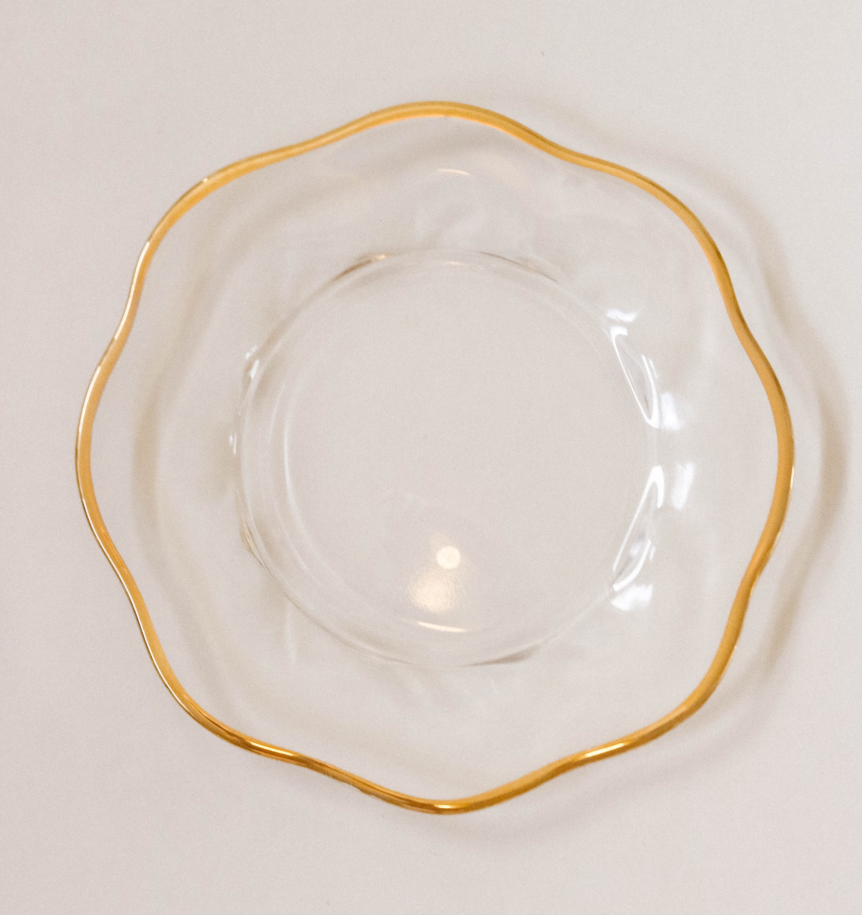 Scalloped Gold Rimmed Glass Plates | Etsy