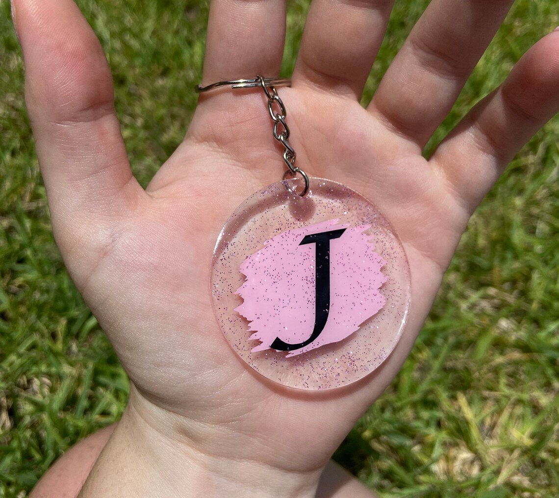 Acrylic Initial Keychain Letter J | Etsy