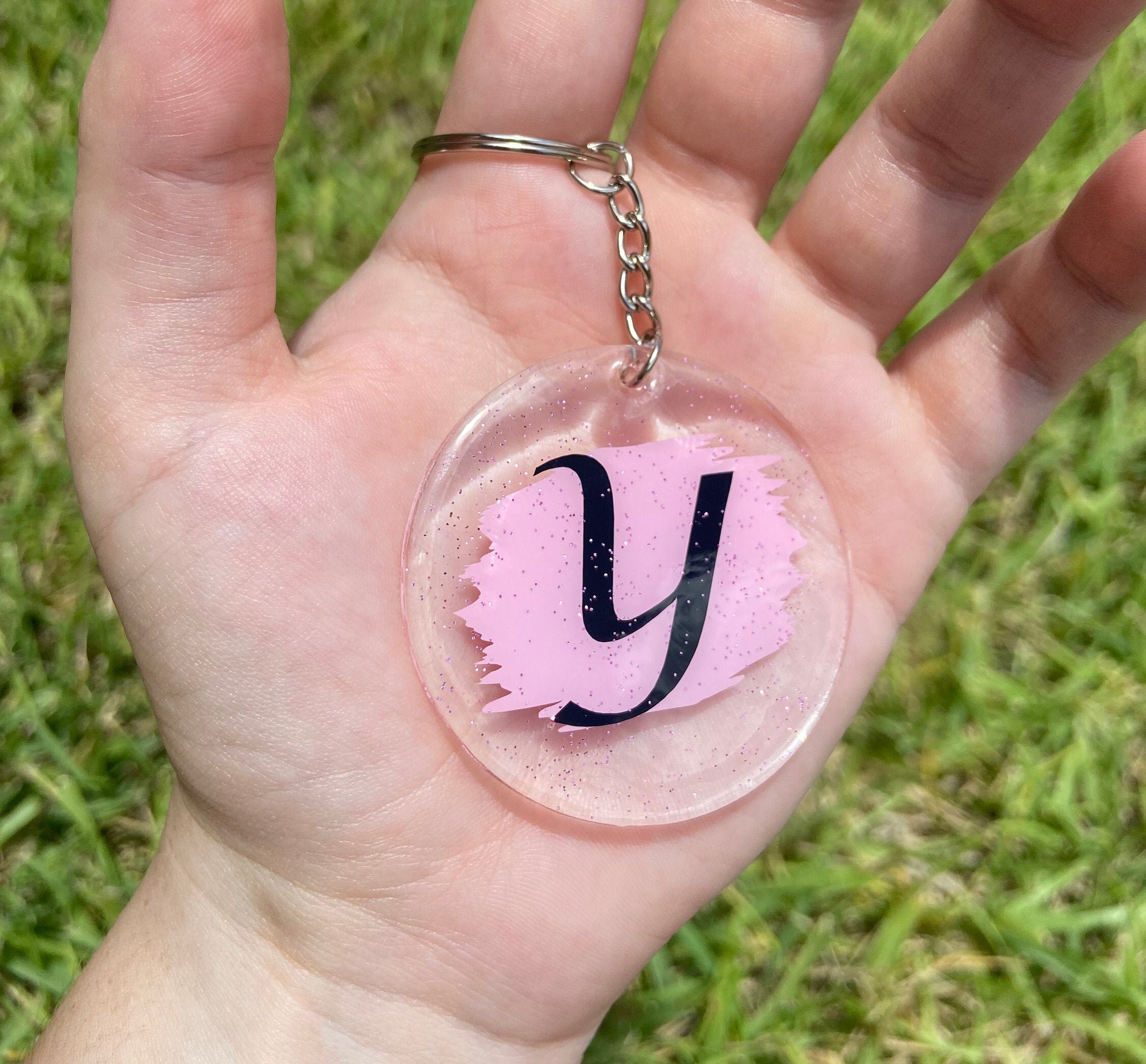 Acrylic Initial Keychain Letter Y | Etsy