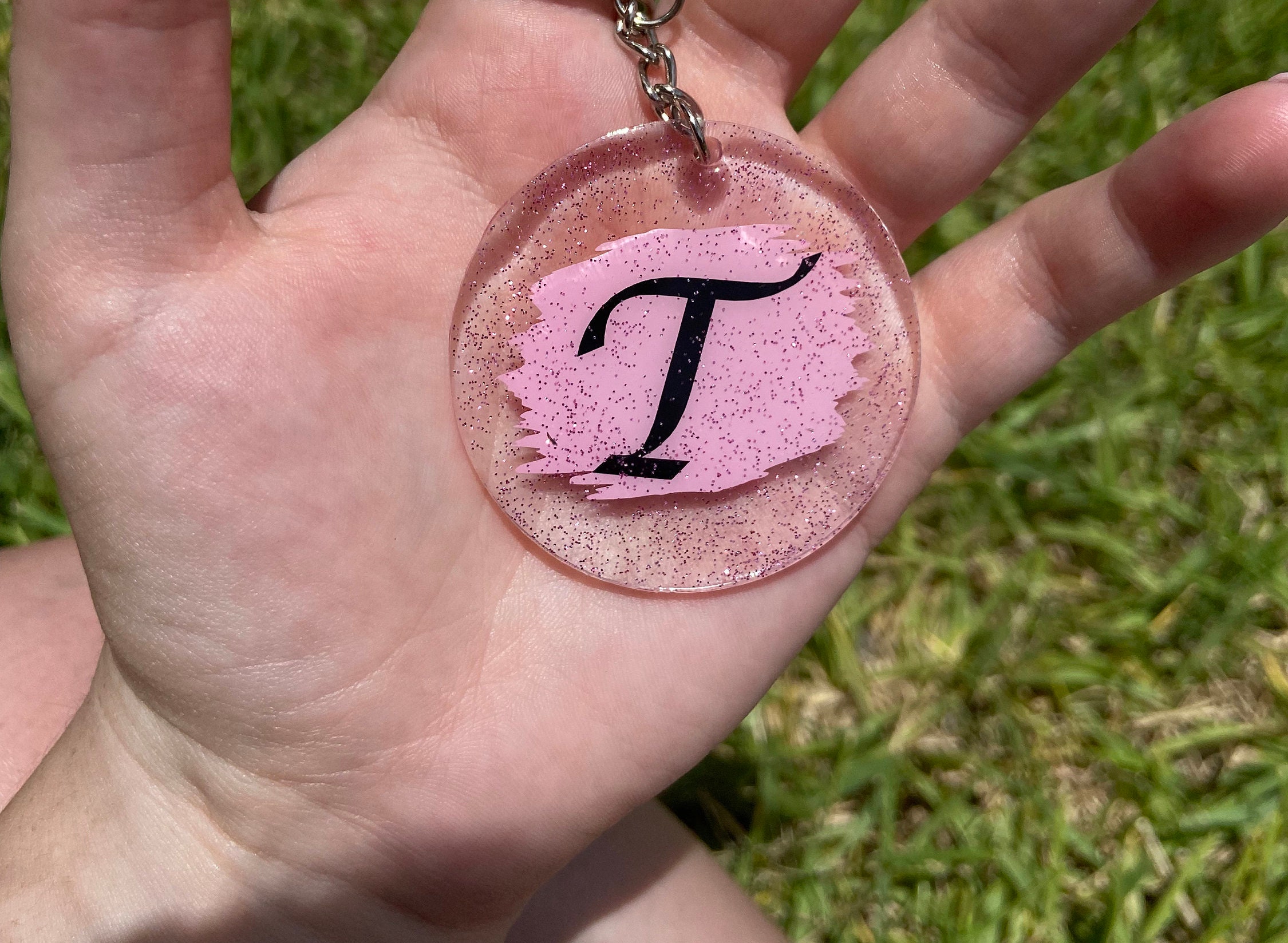 Acrylic Initial Keychain Letter T | Etsy
