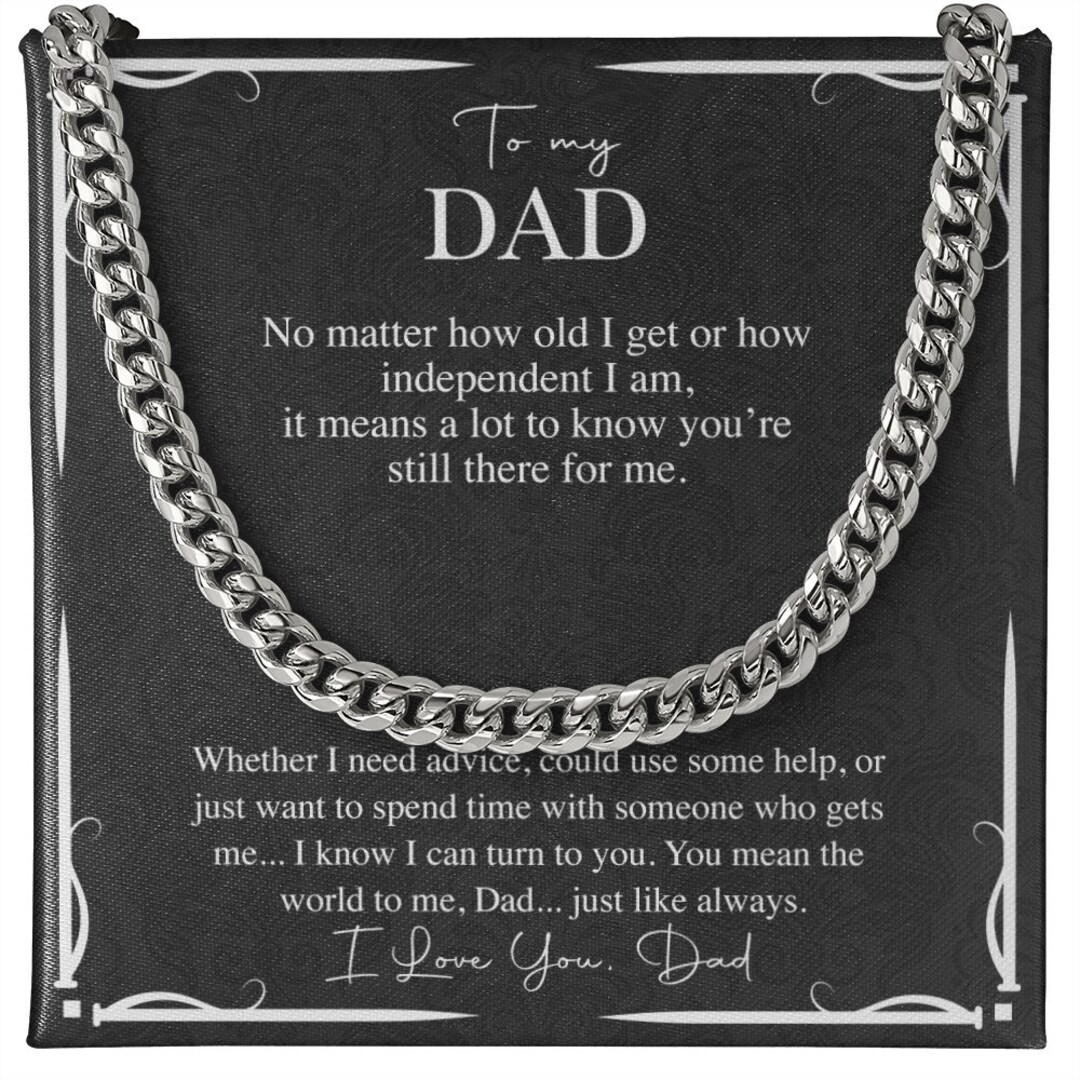 To My Dad Cuban Chain Father's Day Gift, Personalized Birthday Gift for ...