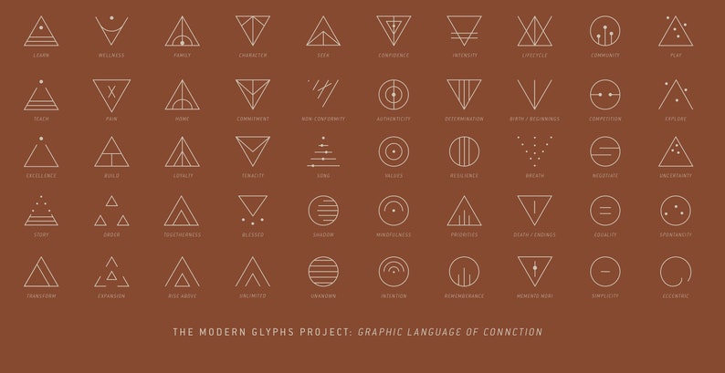 Modern Glyphs Project - Symbols Poster 12x18 - Download and Print! - Etsy