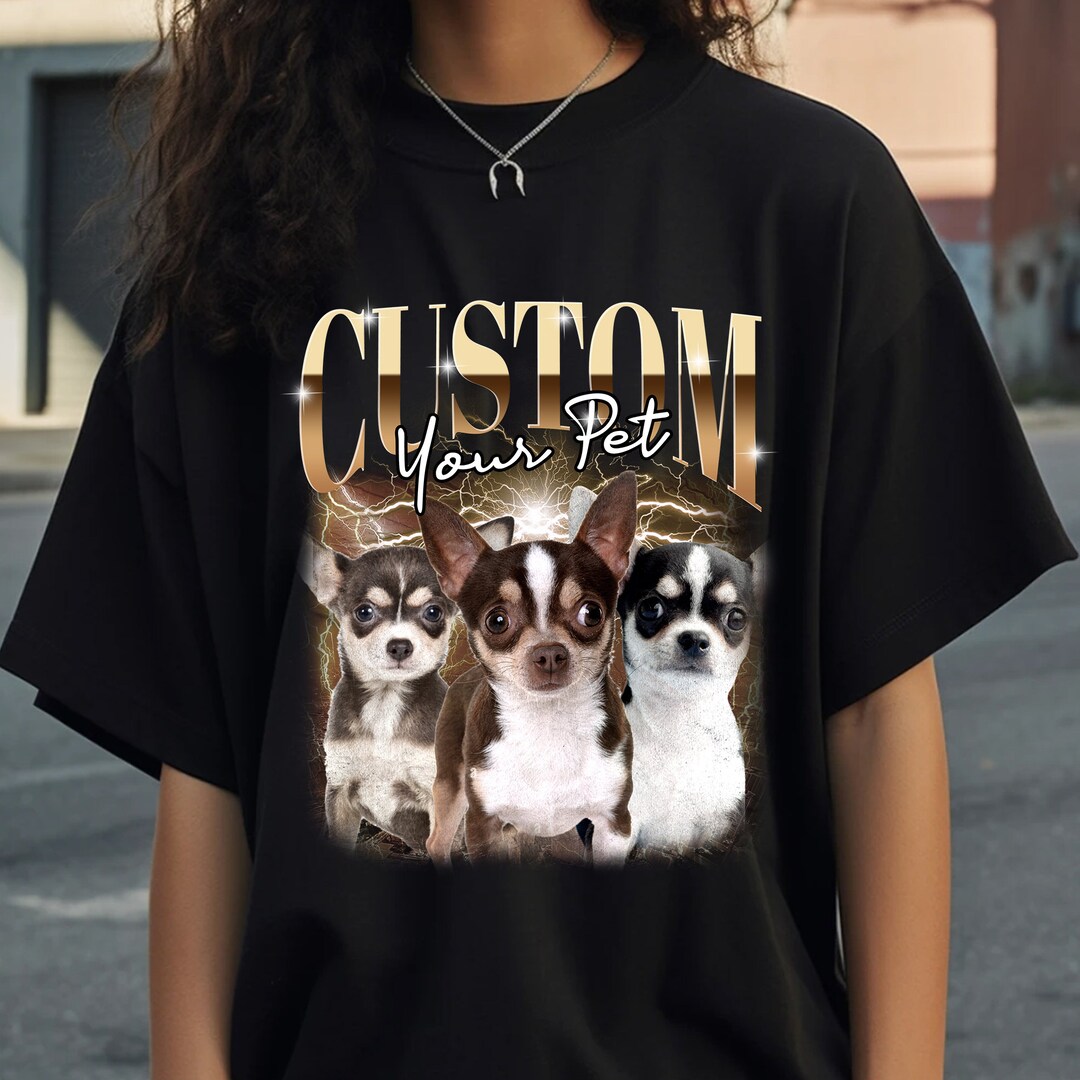 CUSTOM Bootleg Rap PET Shirt, Custom Pet, Custom Photo Vintage Graphic ...