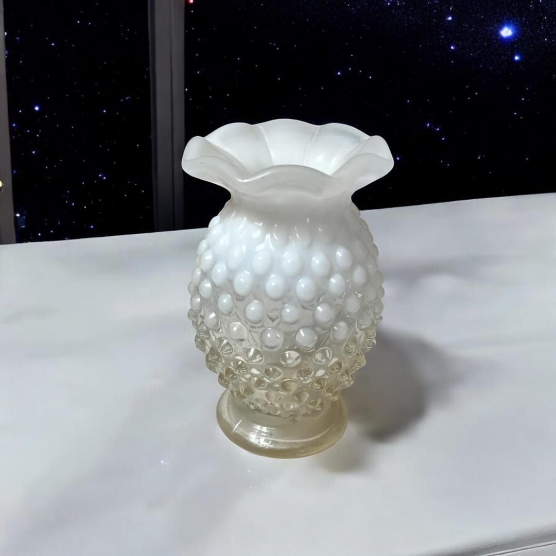 Miniature Moonstone Glass Vase Opalescent - Etsy