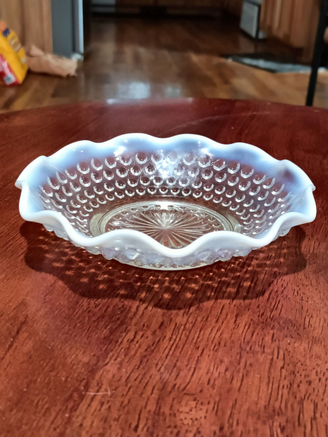 Anchor Hocking Blue Moonstone Glass Bowl - Etsy