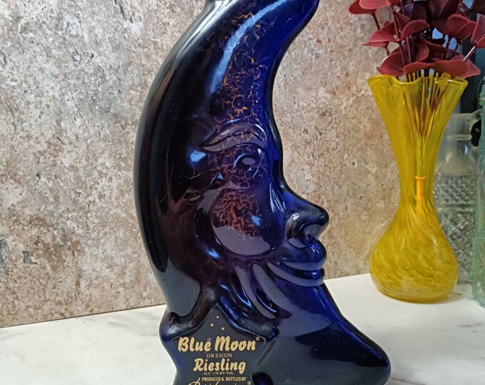 Blue Moon Cobalt Blue Wine Bottle Vintage - Etsy