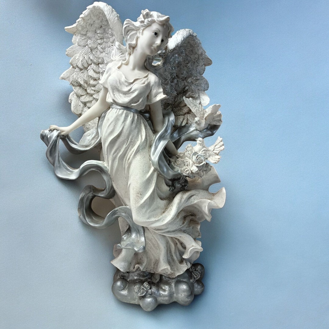 Silver Glory Angel Vintage Indoor Statue - Etsy