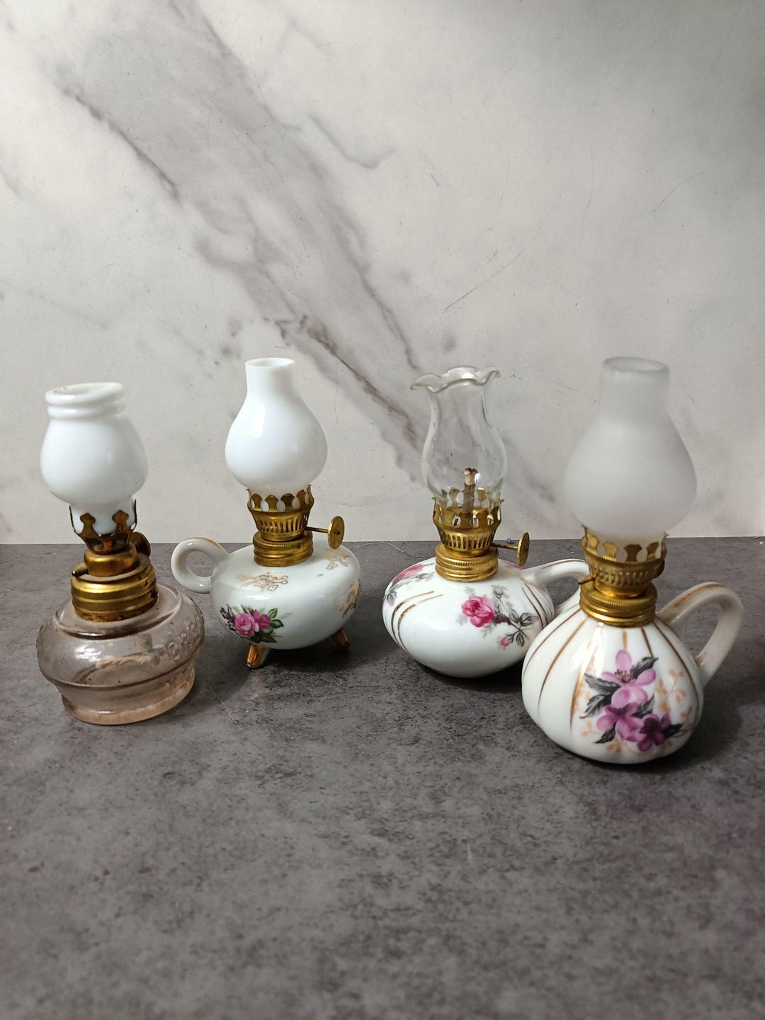 Mini Miniature Antique Hurricane Oil Lamps Four Inch - Etsy