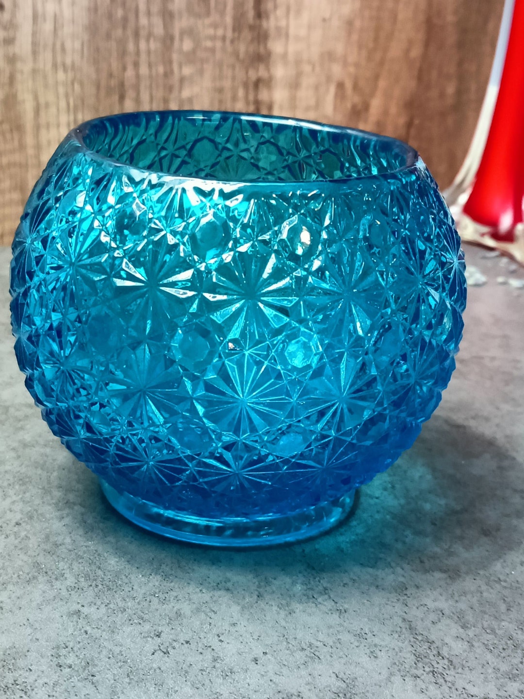 LE Smith Glass Daisey Button Vintage Votive - Etsy