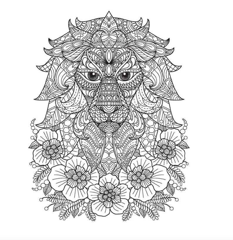 Adult Mandala Coloring Pages PDF| Printable Animal Coloring Pages ...