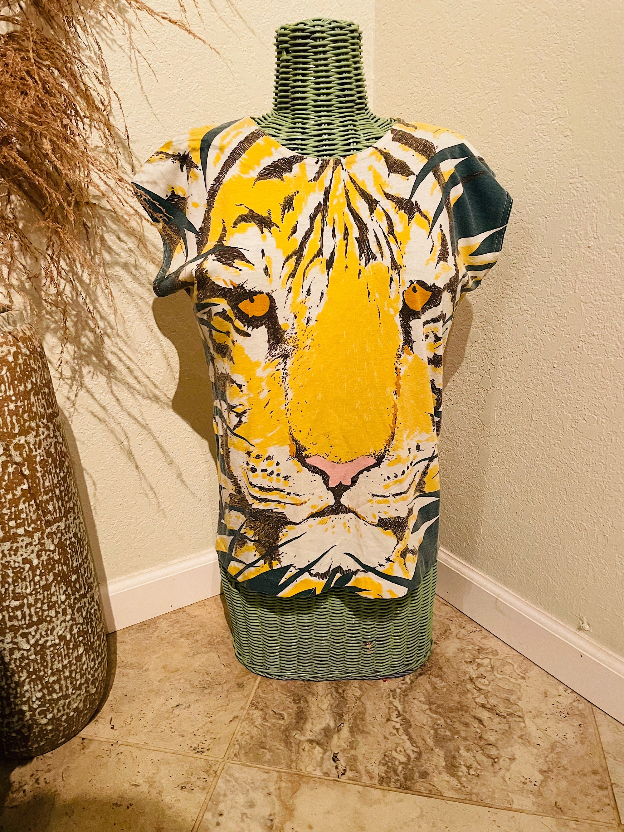 Vintage 1980's ALL Over Tiger Print Front and Back Tee - Etsy