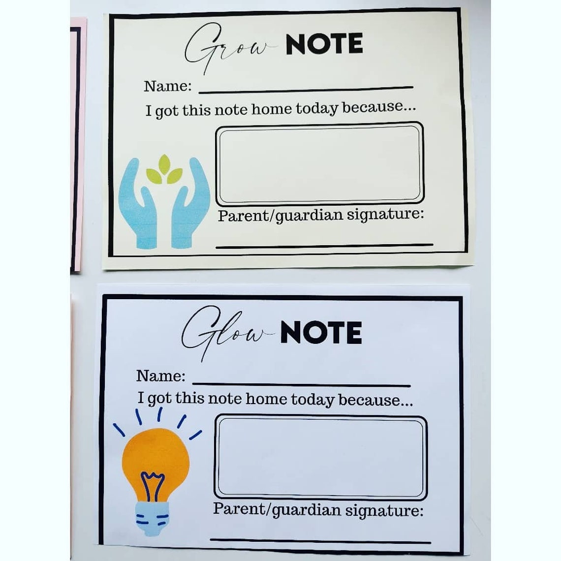 Glow or Grow Note | Teachers and Parents | Notes Home | Classroom ...