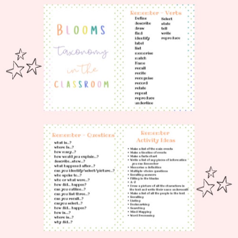 Bloom's Taxonomy Flash Cards and Poster Set, Critical Thinking ...