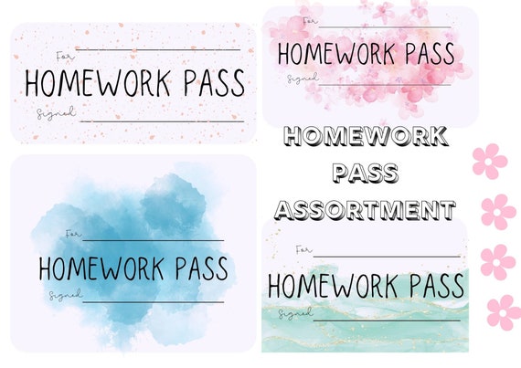 Printable Homework Pass No Homework Coupons For The Classroom