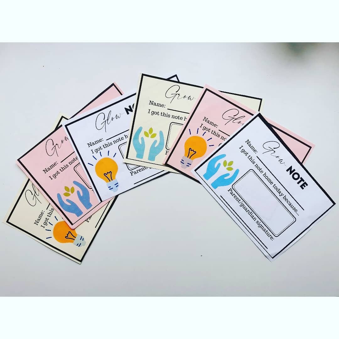 Glow or Grow Note | Teachers and Parents | Notes Home | Classroom ...