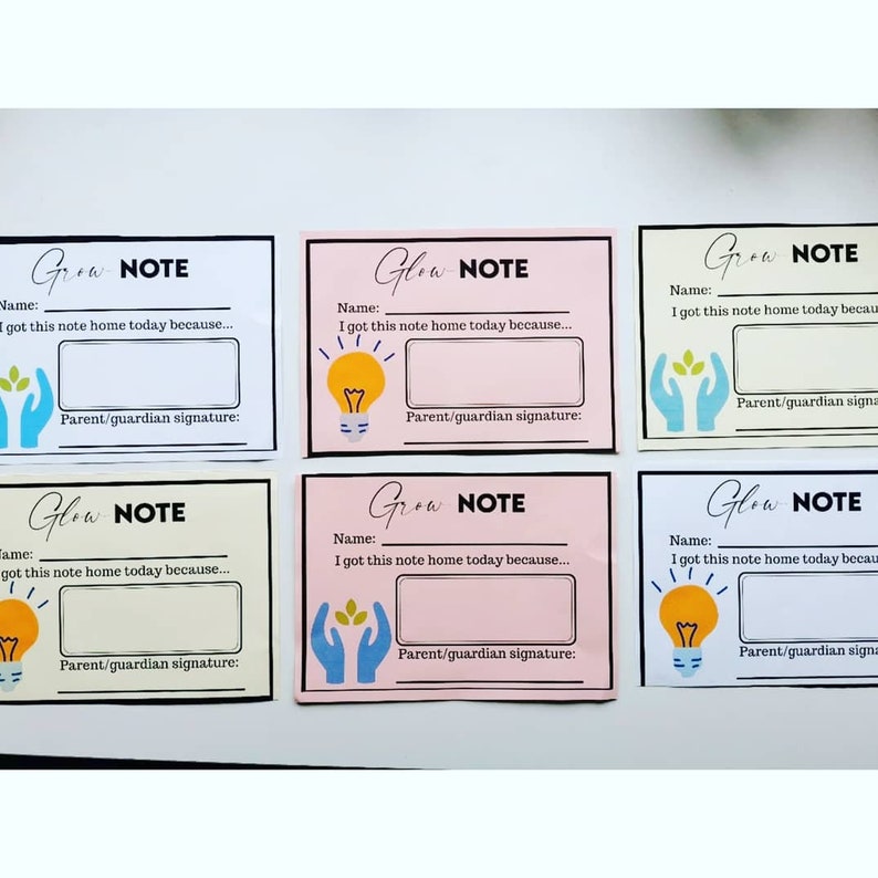 Glow or Grow Note | Teachers and Parents | Notes Home | Classroom ...